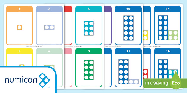 Numicon Shapes and Numbers to 20 Flashcards (teacher made)